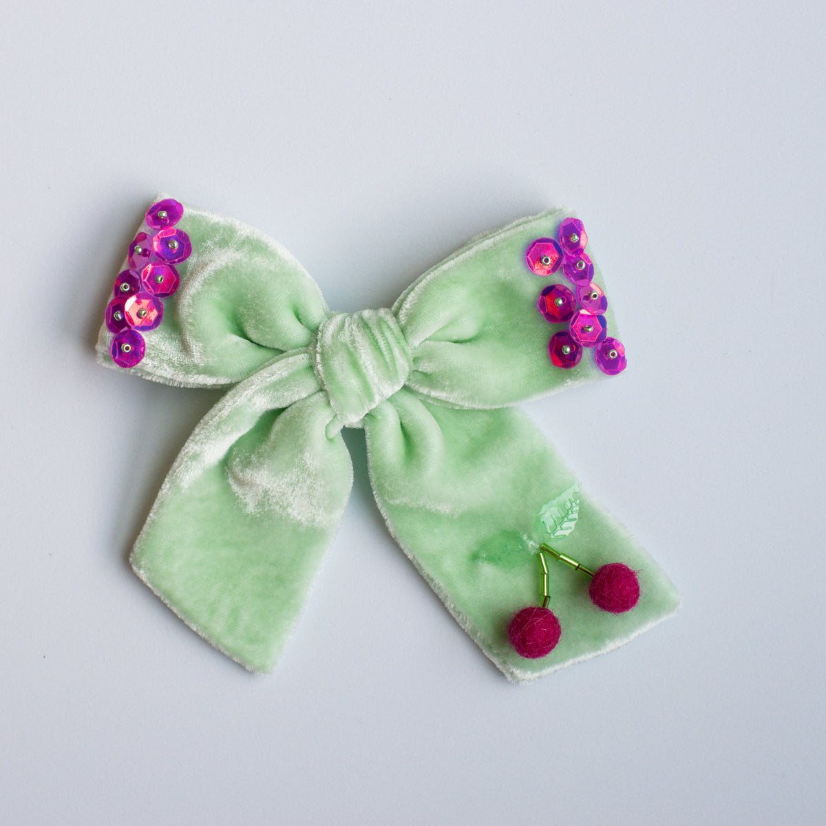 Cherry Pom Pom | Embellished Bows – Fig & Moss